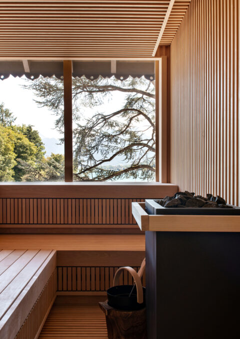 Sauna at the Spa of the Auberge du Père Bise